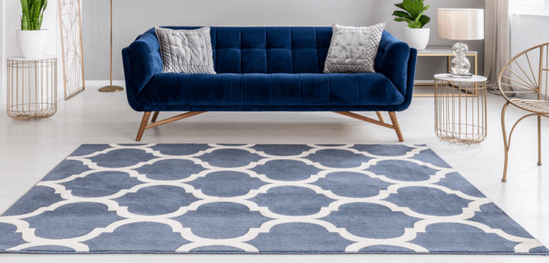 Area Rug Lazur Geometric Triangles Multicolour Orange Blue - Tapiso