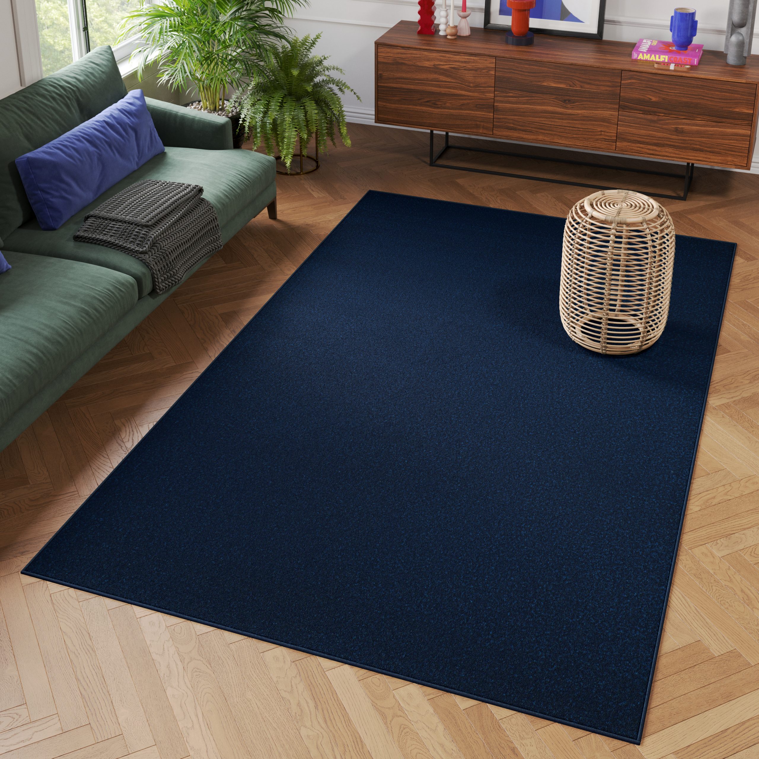 Area Rug Mono Indoor Outdoor Navy - Tapiso