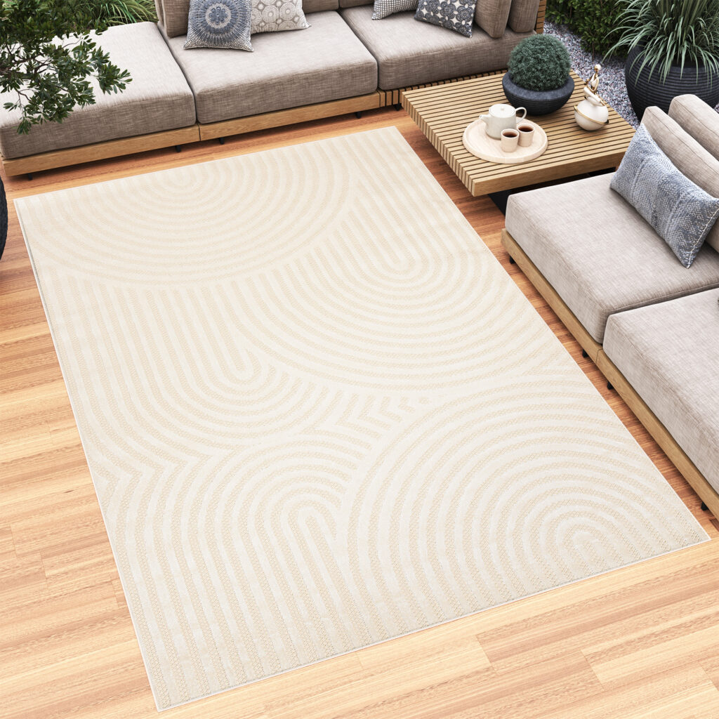 Area Rug Patio Outdoor Cream Modern - Tapiso